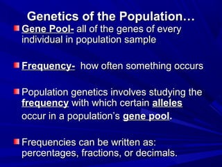 Population genetics pp | PPT