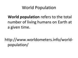 Population Geography | PPT | Geography | Science