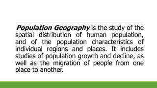 Population Geography and Agricultural Geography.pptx | Geography | Science