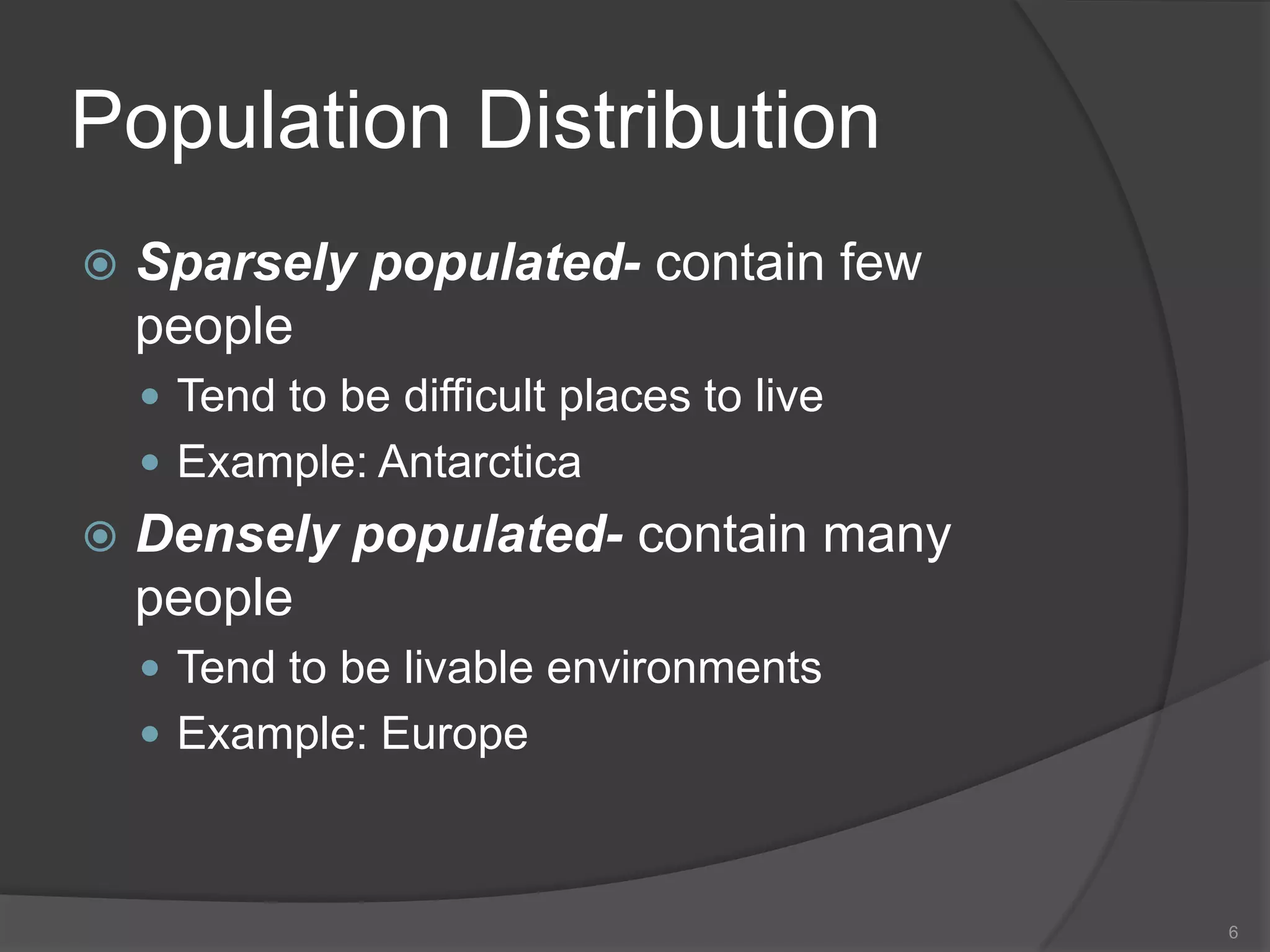 Population geography vocabulary | PPTX
