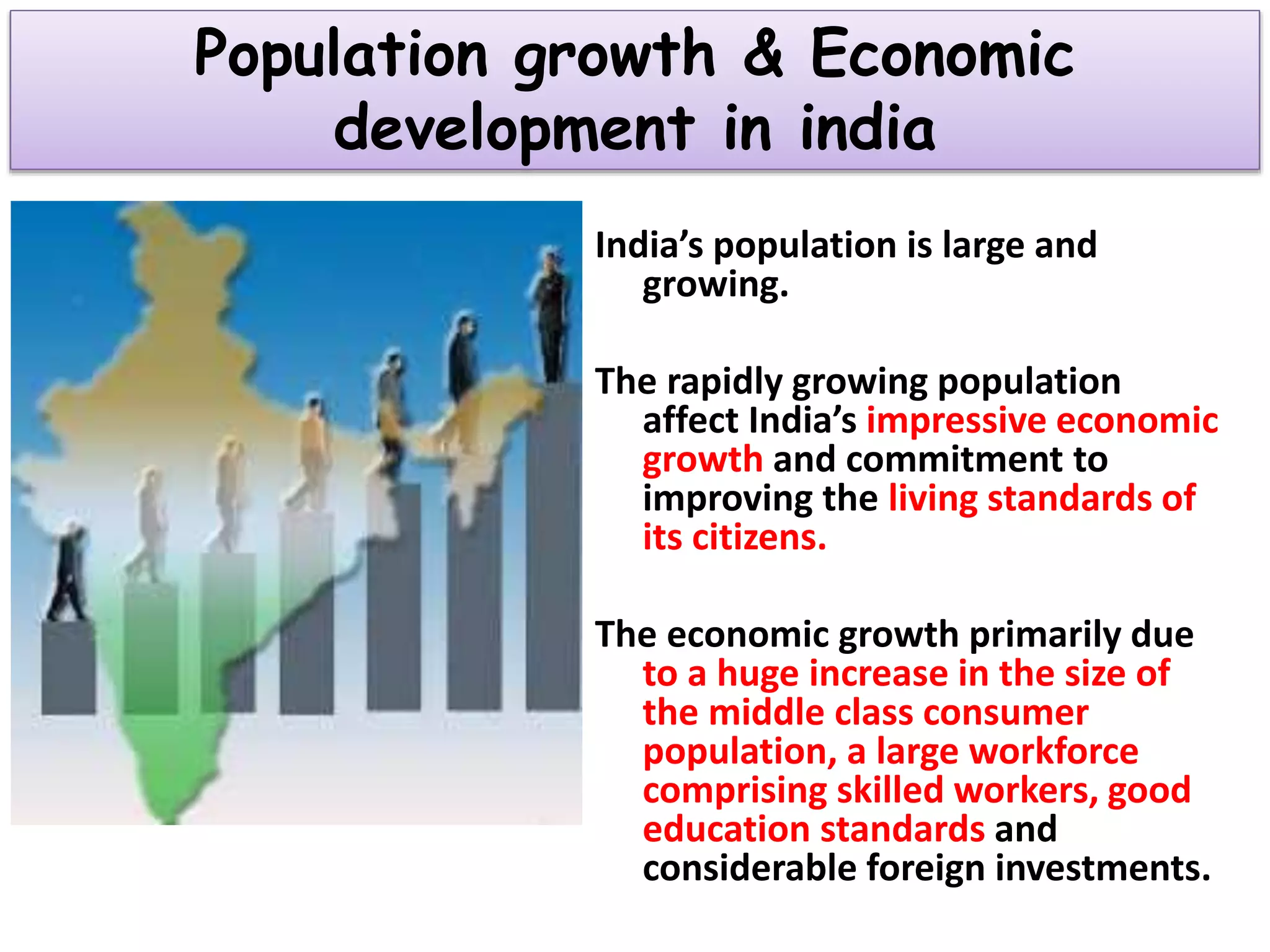 Population growth and economic development in india | PPTX