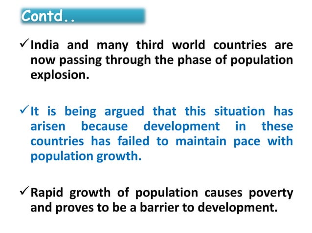 Population growth and economic development in india | PPTX