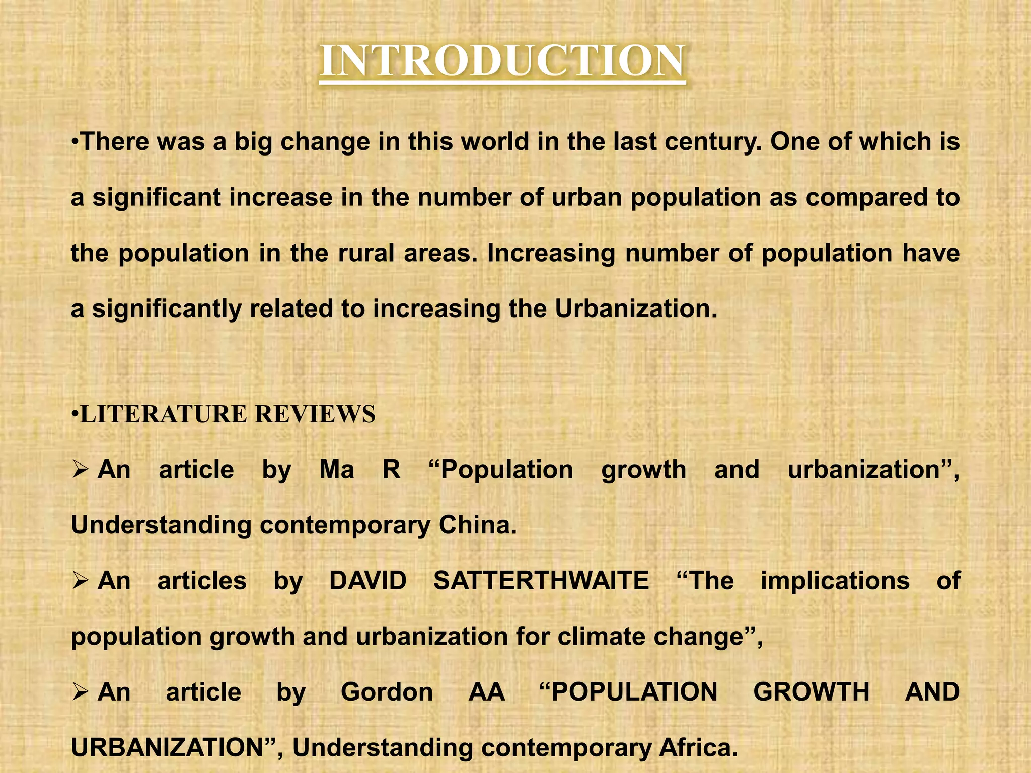 Population growth and urbanization | PPTX