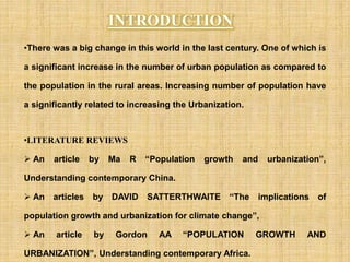 Population growth and urbanization | PPTX