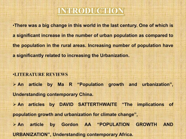 Population growth and urbanization | PPTX