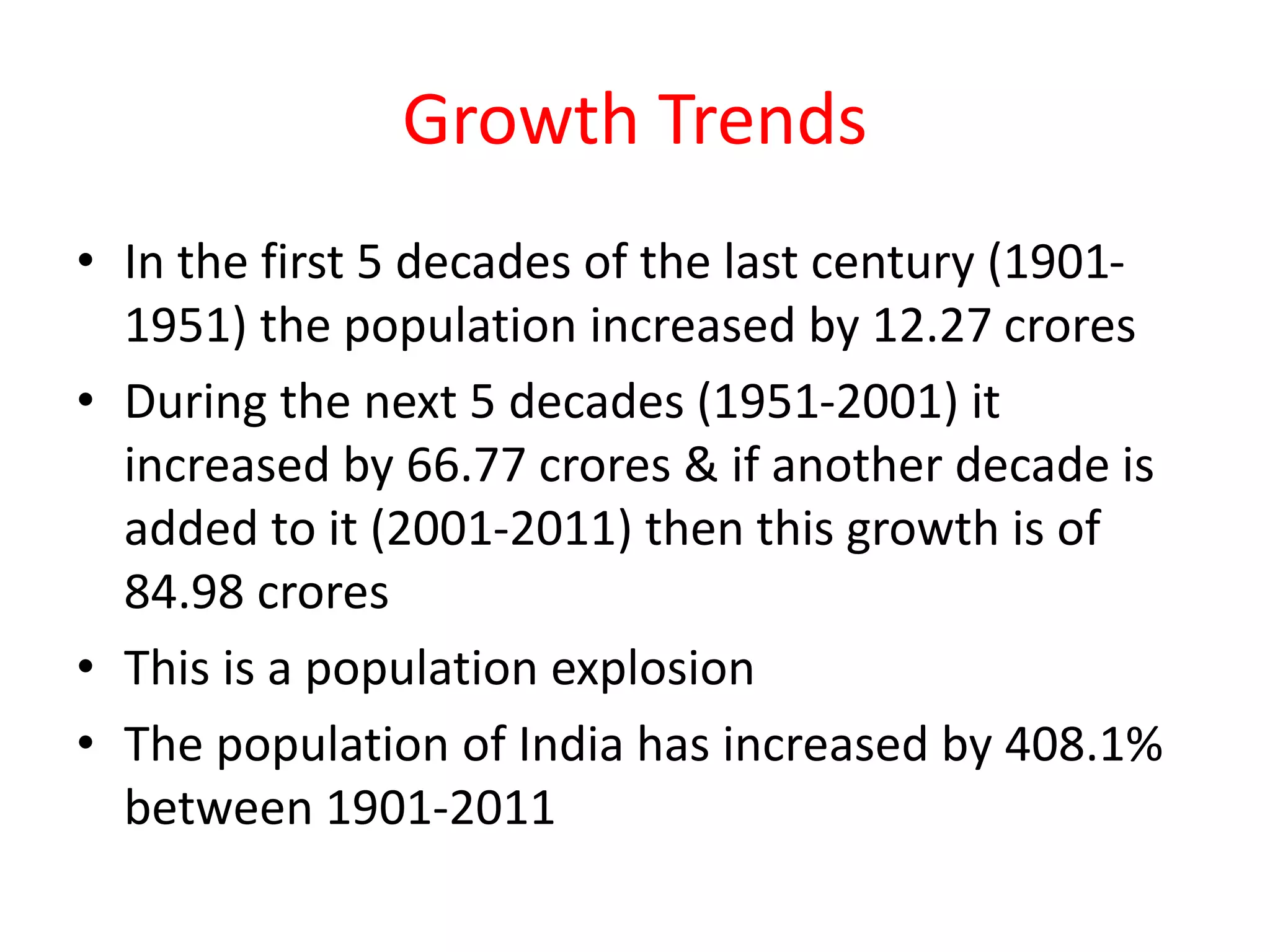 Population Growth in India : Trends & Patterns | PDF