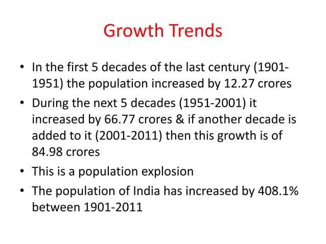 Population Growth in India : Trends & Patterns | PDF | Geography | Science