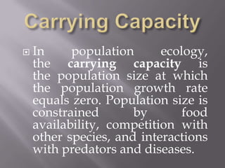 Population growth is limited by the environment | PPTX