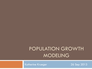 Population growth modeling | PPT