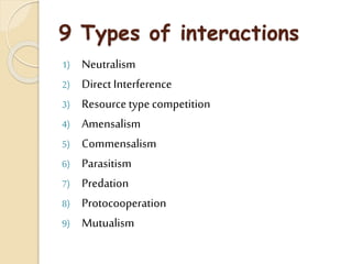 Population interaction and their Types. | PPTX