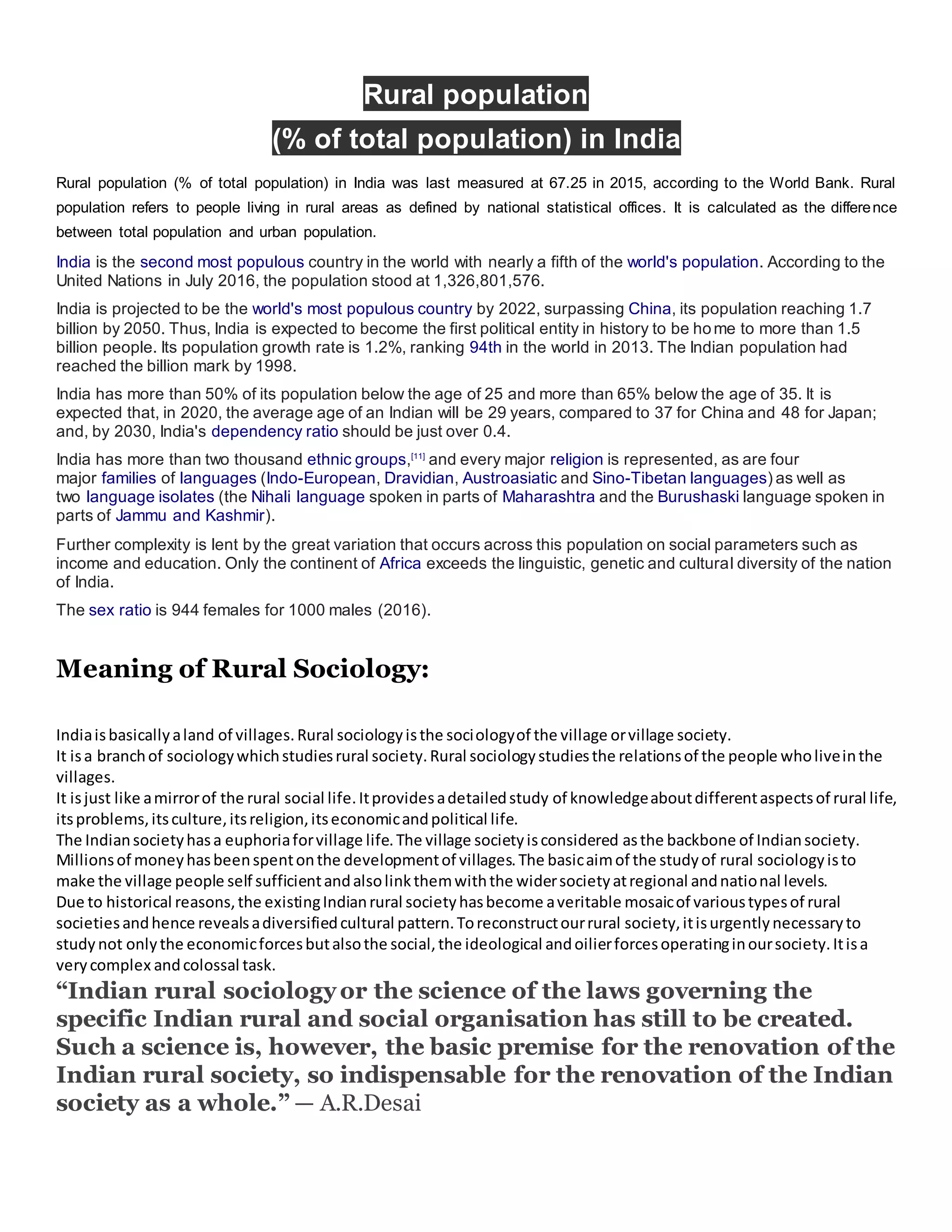 Population in villages or rural areas | DOCX