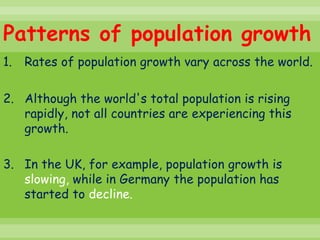 Population lesson 1 world population growth | PPTX