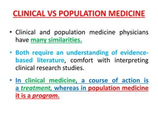 Population medicine and changing concepts of disease | PPTX