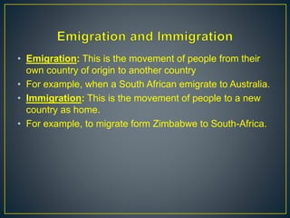 Population movements | PPTX