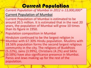 Population pattern of bombay | PPTX