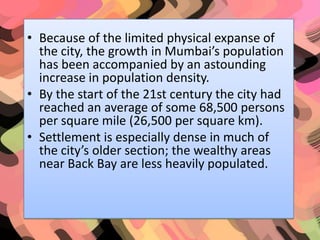 Population pattern of bombay | PPTX