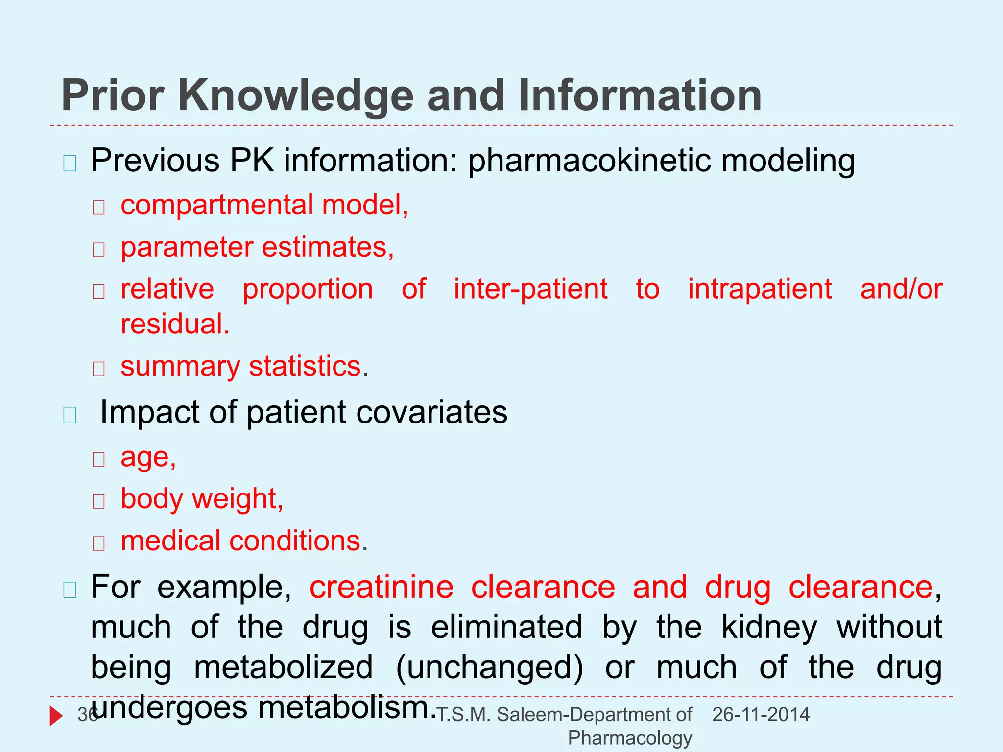 Population pharmacokinetics | PPTX