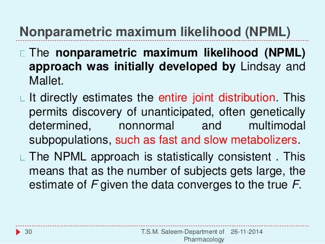 Population pharmacokinetics