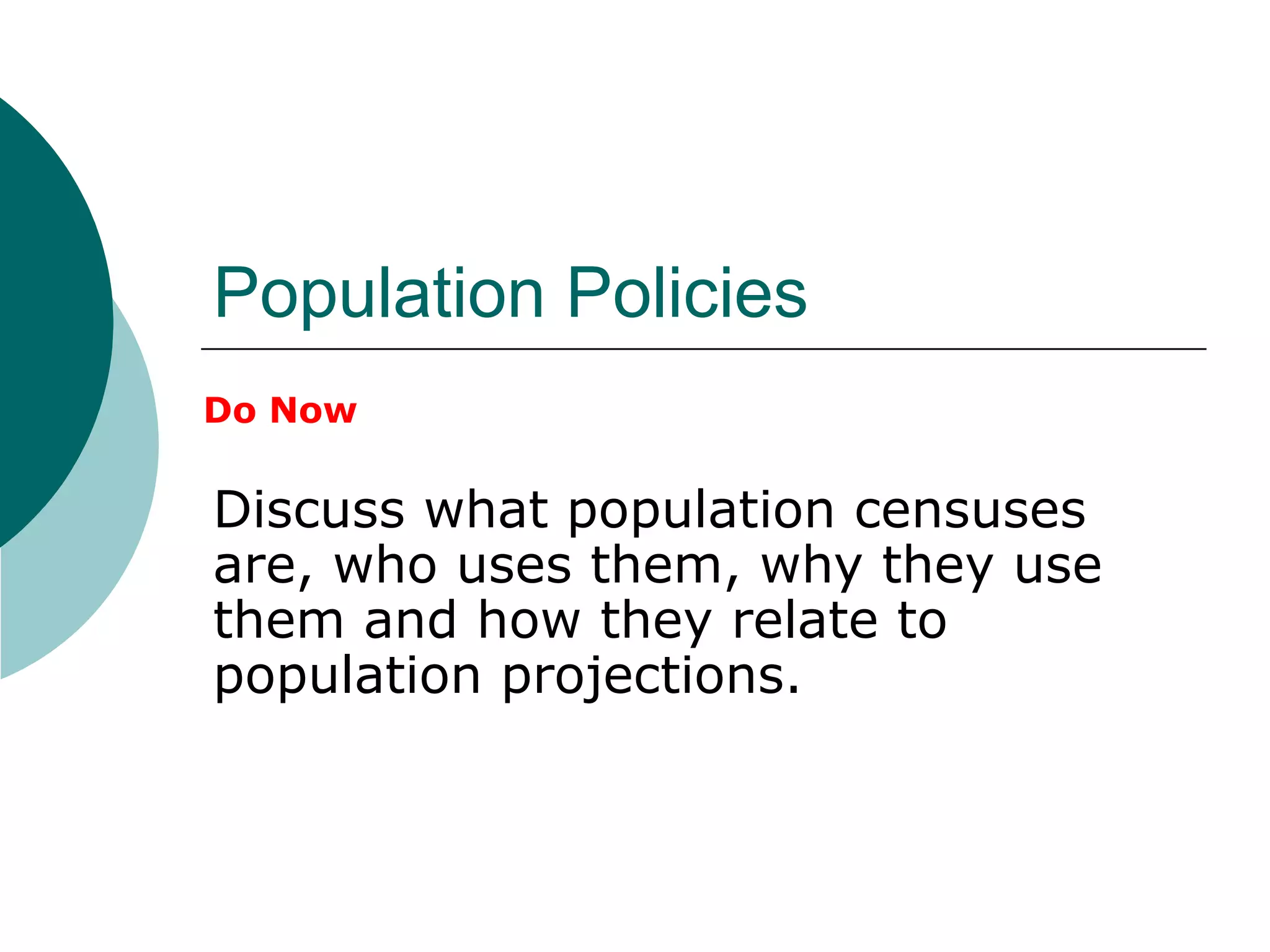 Population Policies Lesson Outline | PPT | Birth | Personal ...