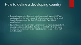 Population problems and policies of developed and developing countries ...