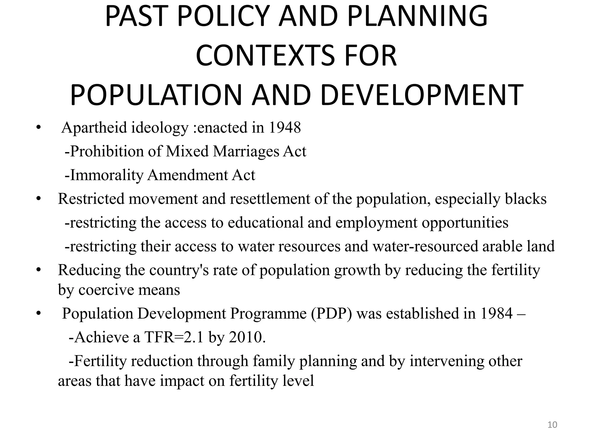 Population policies of south africa | PPTX