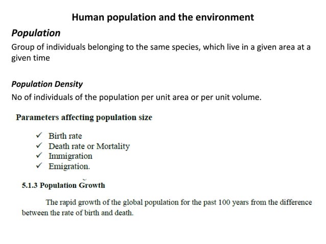 Population ppt | PPT | Environment | Science