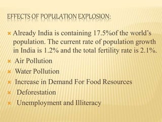 Population problem in india | PPTX