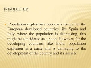Population problem in india | PPTX