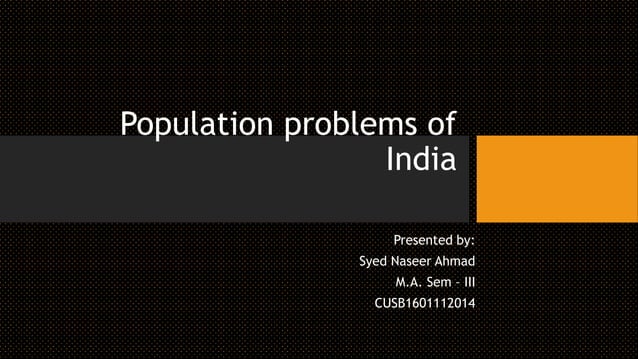 Population problems of india upd | PDF