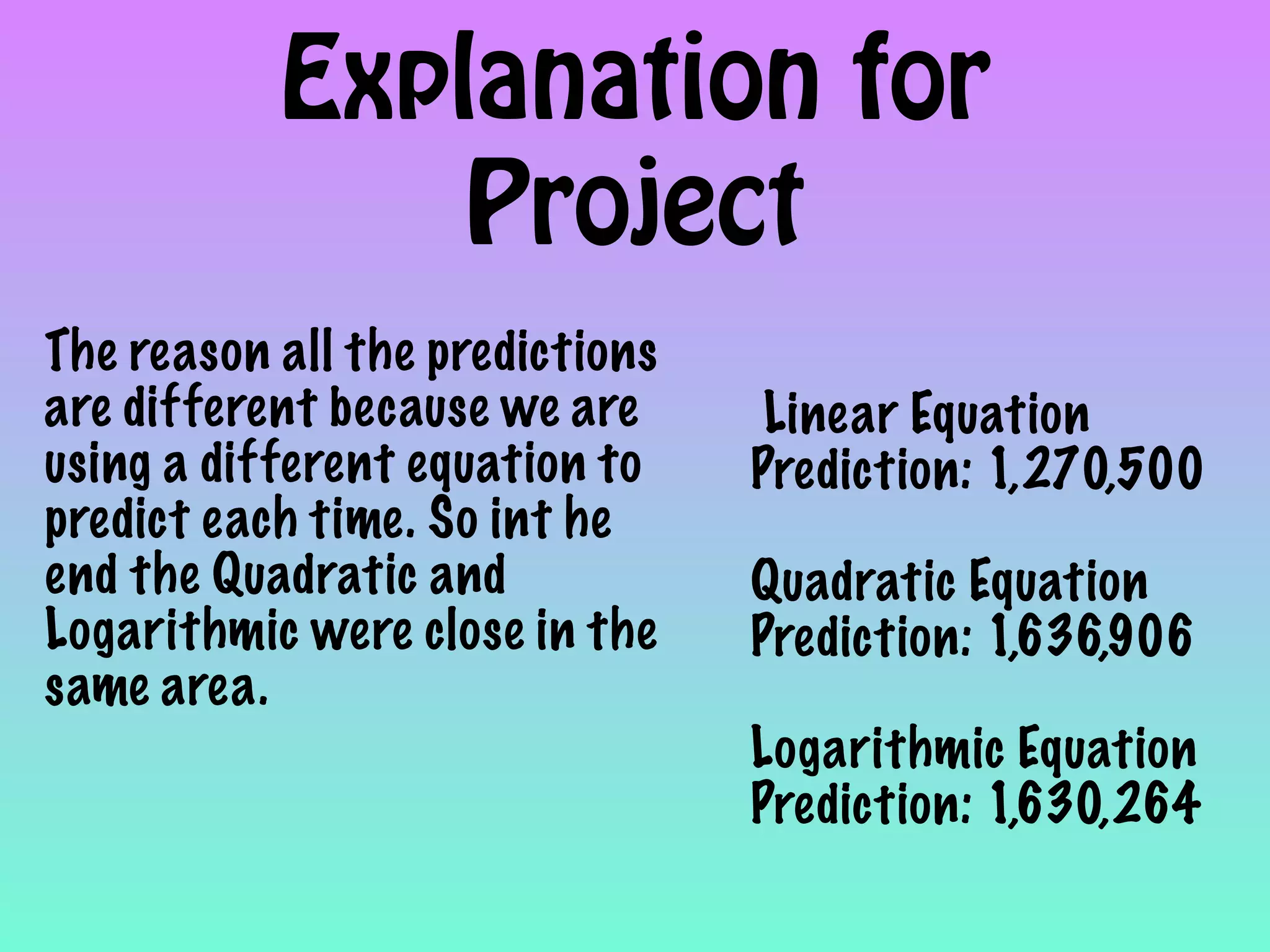 Population Project | KEY