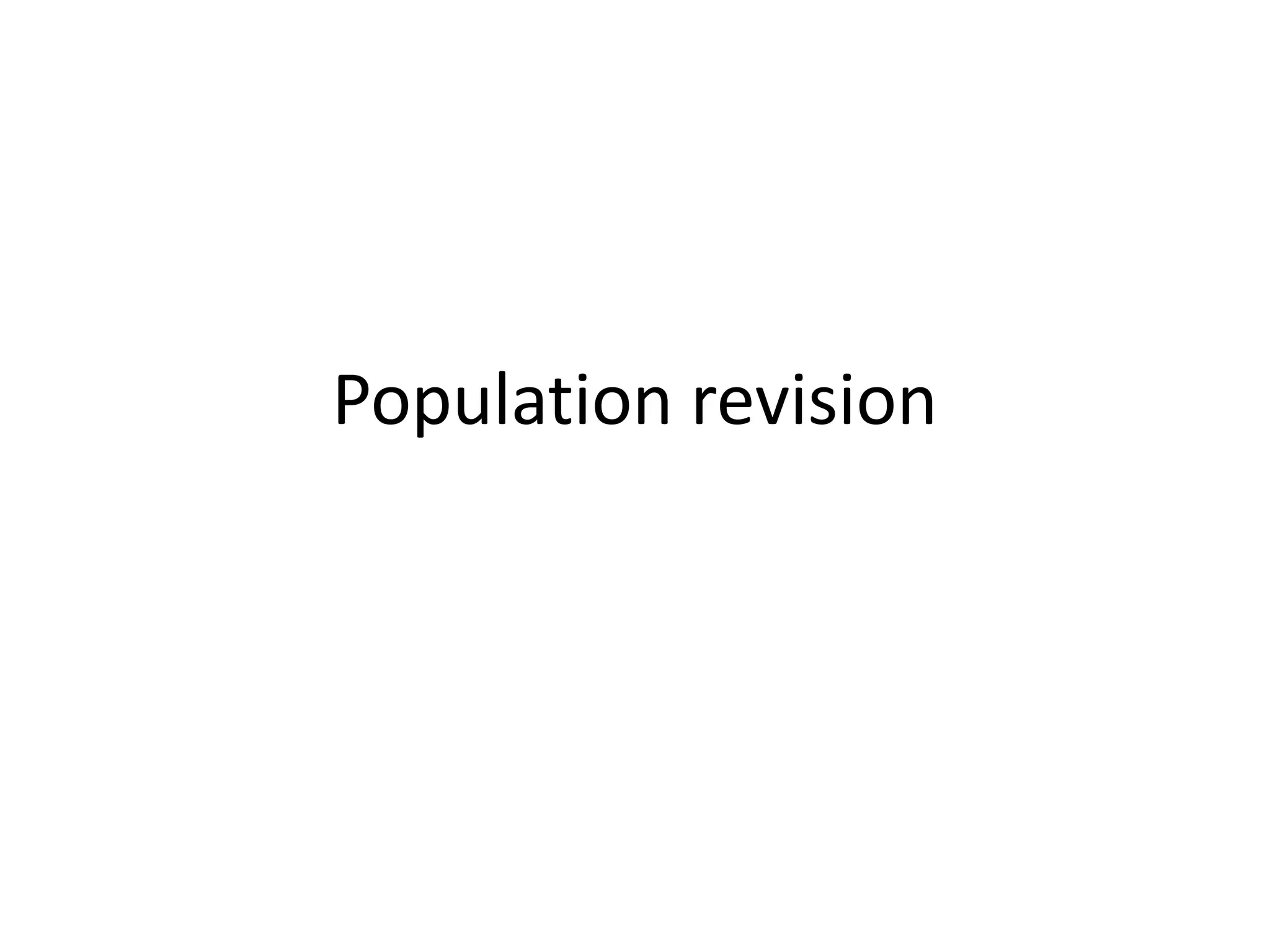 Population Revision | PPTX