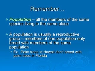 Populations | PPT | Biological Sciences | Science