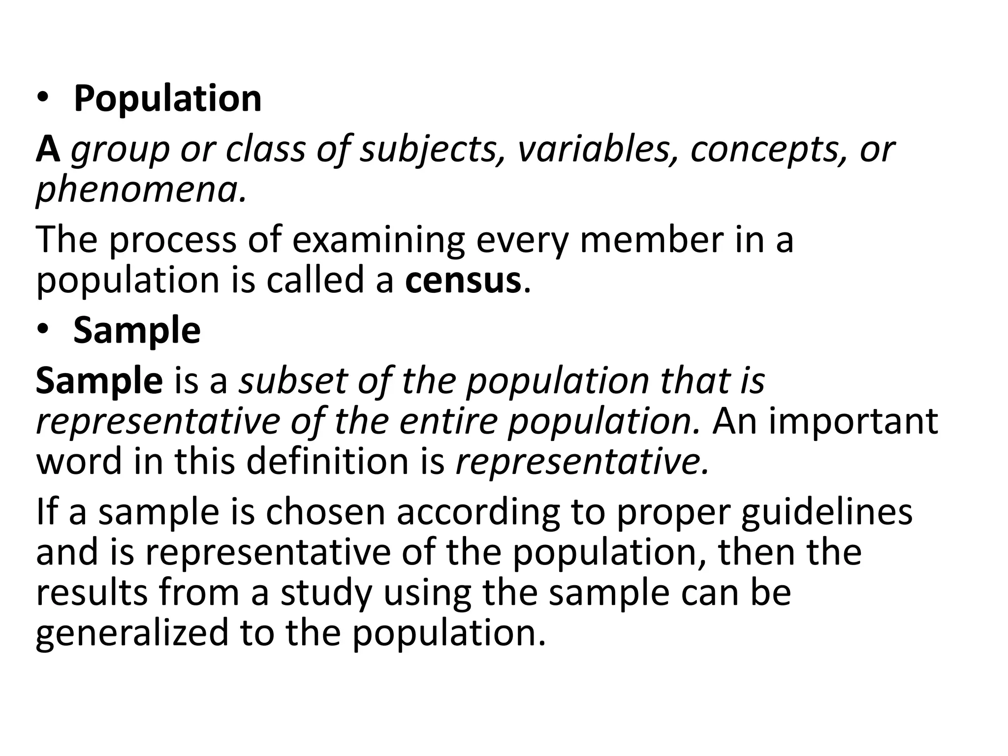 Population &Sample | PPT