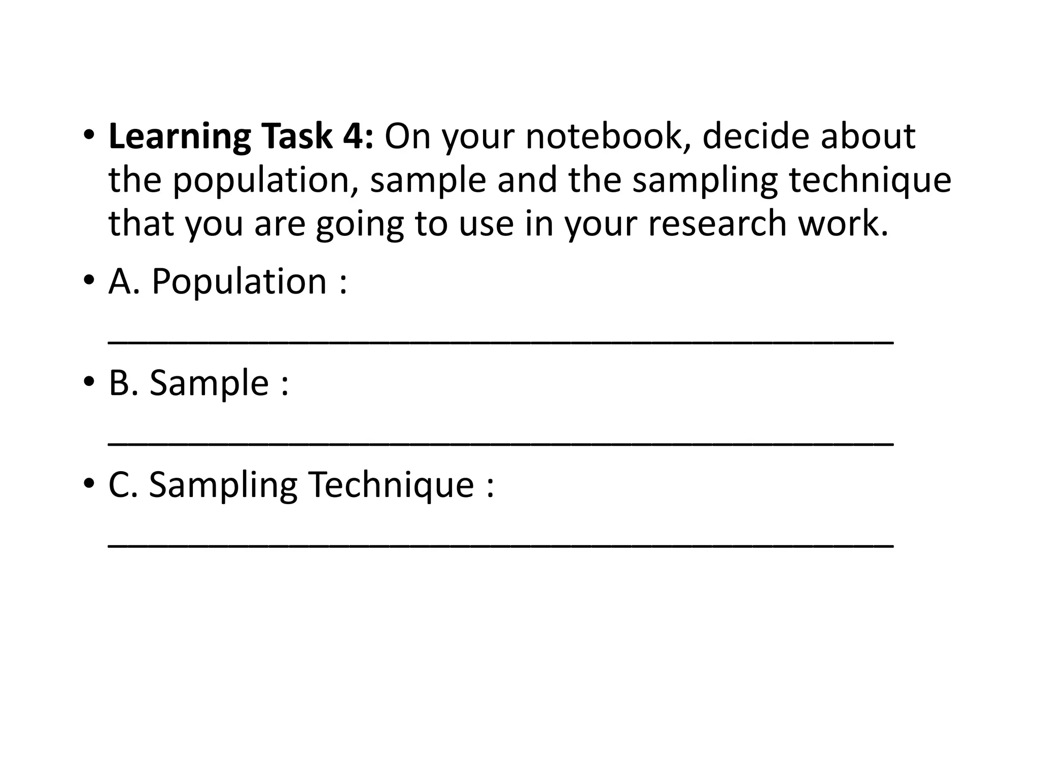 POPULATION, SAMPLE AND SAMPLING TECHNIQUE.pptx