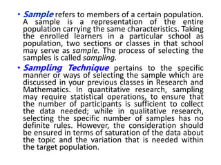 POPULATION, SAMPLE AND SAMPLING TECHNIQUE.pptx