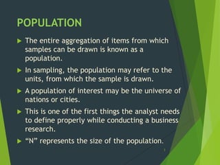 Population & sample lecture 04 | PPTX