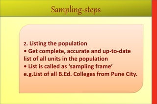 Population & Sampling by Dr. Neha Deo | PPTX | Science