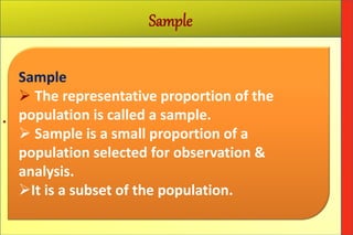 Population & Sampling by Dr. Neha Deo | PPTX | Science