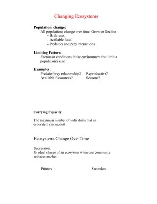 Populations and Ecosystems | PDF