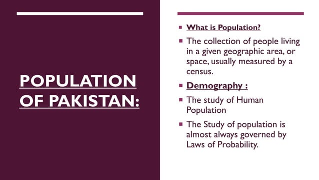 Population statistics of pakistan | PPT