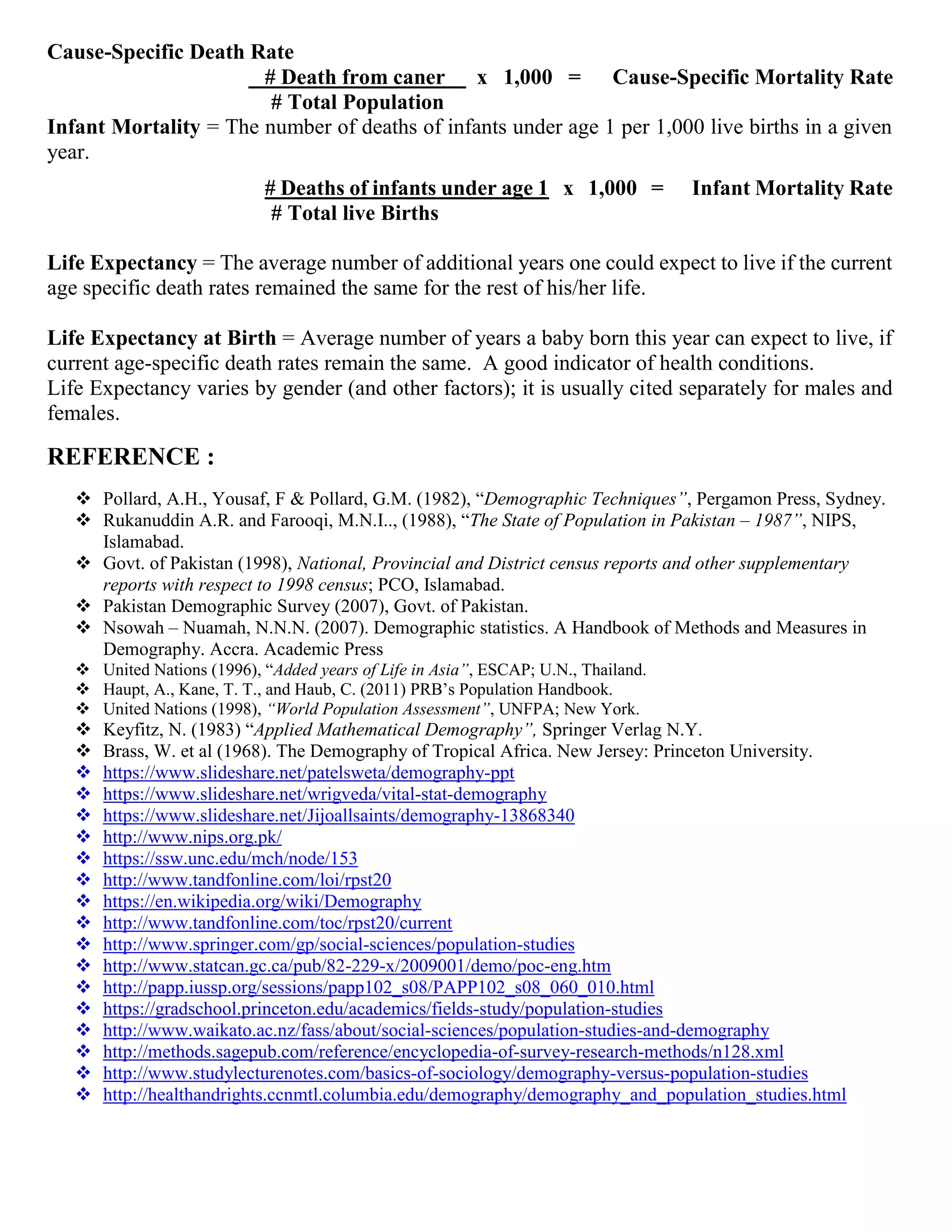 Population Studies / Demography Introduction | PDF