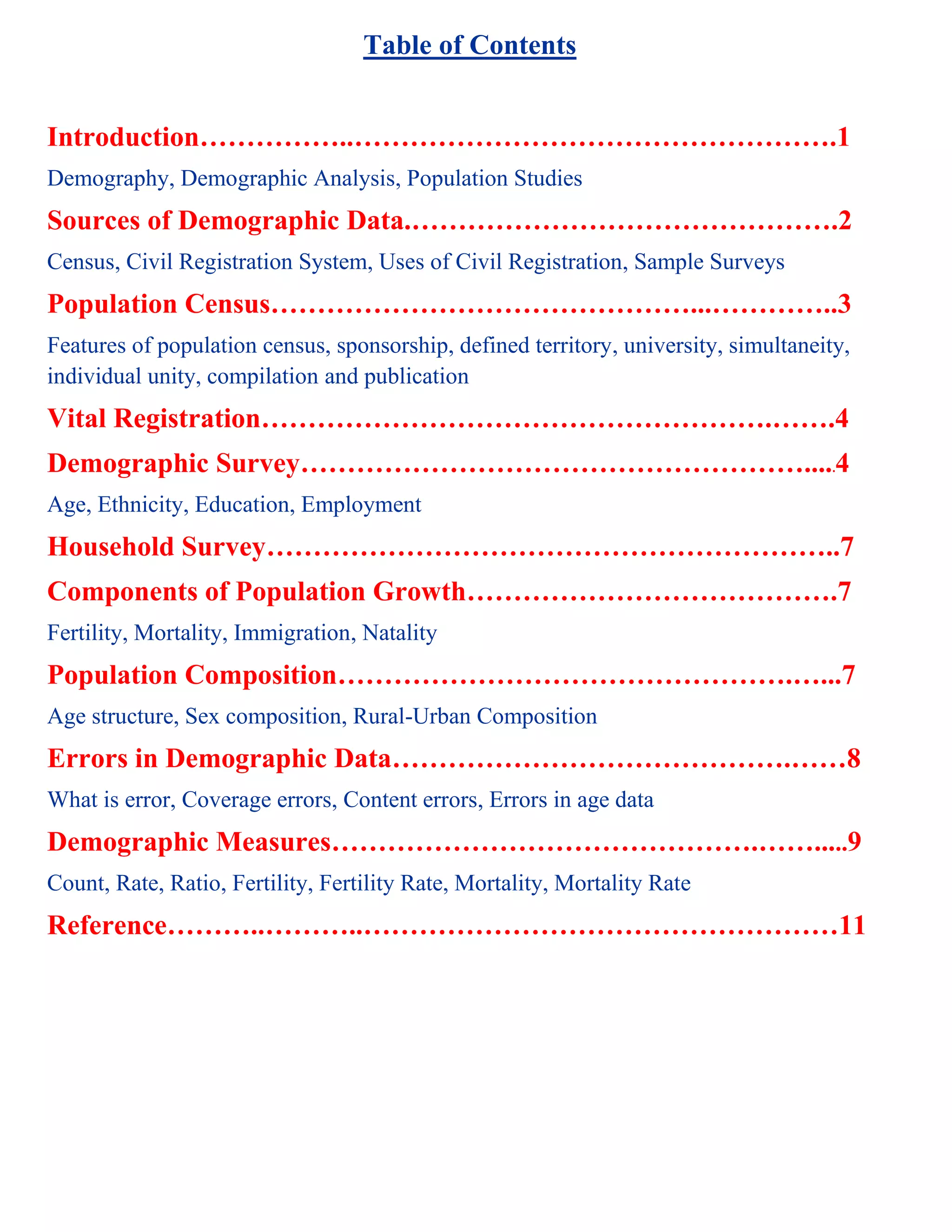 Population Studies / Demography Introduction | PDF