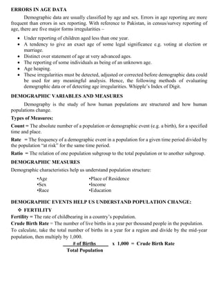 Population Studies / Demography Introduction | PDF