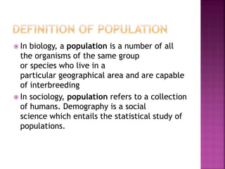 Population trends and health problem | PPTX
