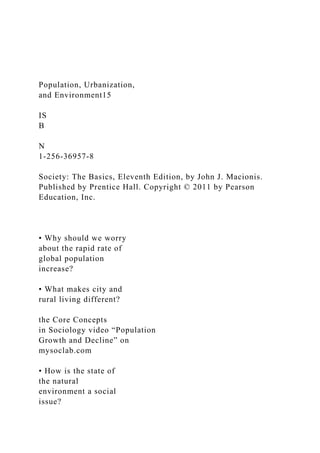 Population, Urbanization,and Environment15ISBN1-.docx