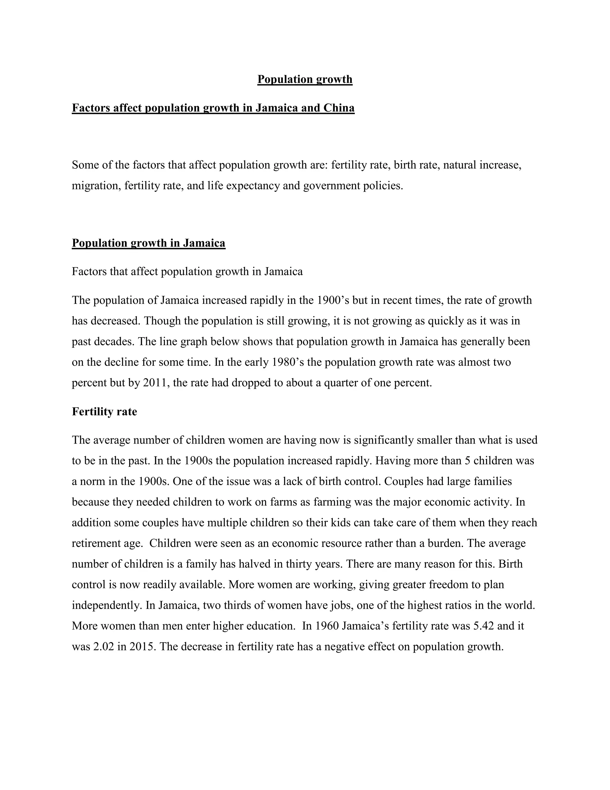 CSEC Human Geography- Population , Urbanization and Migration | PDF