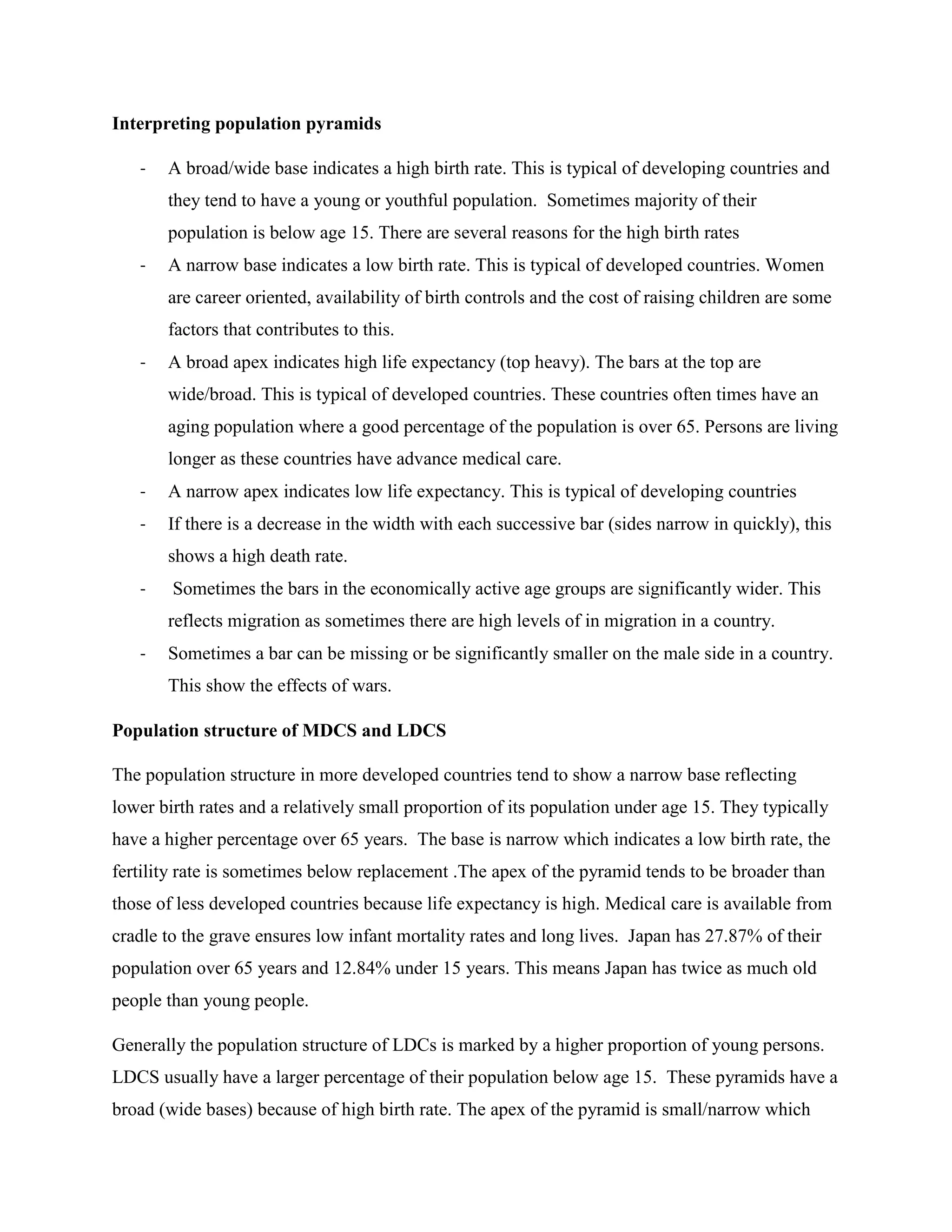 CSEC Human Geography- Population , Urbanization and Migration | PDF