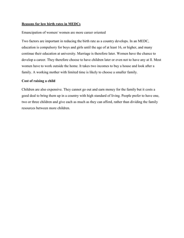 CSEC Human Geography- Population , Urbanization and Migration | PDF