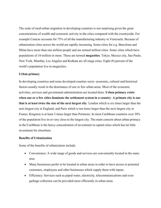 CSEC Human Geography- Population , Urbanization and Migration | PDF