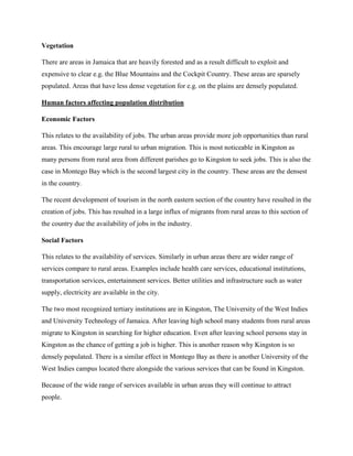 CSEC Human Geography- Population , Urbanization and Migration | PDF